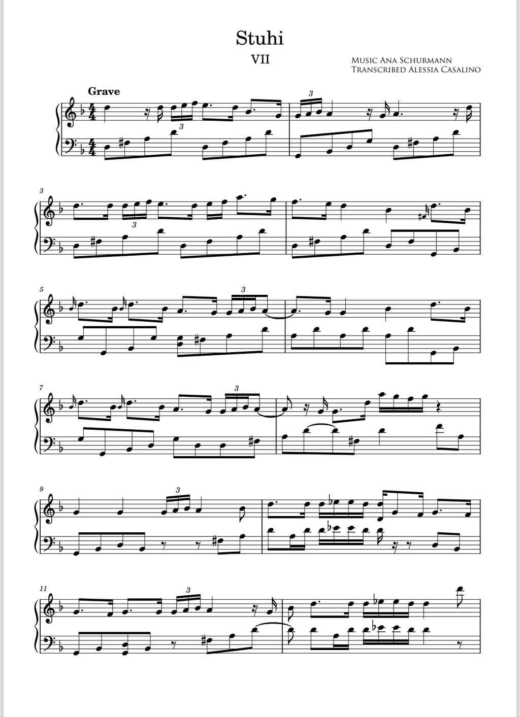 STUHI VII PARTITURA – ANA SCHURMANN ART